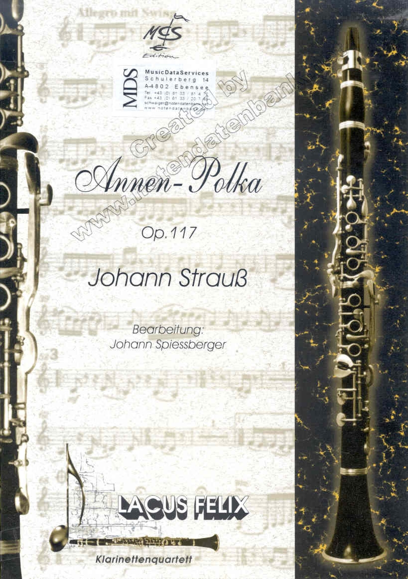 Annen-Polka - 4 Klarinetten - Musikverlag Abel